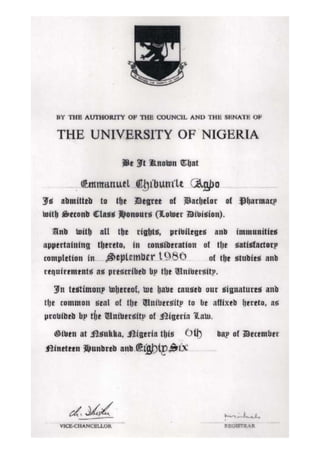Bachelor of Pharmacy Degree Certificate | PDF
