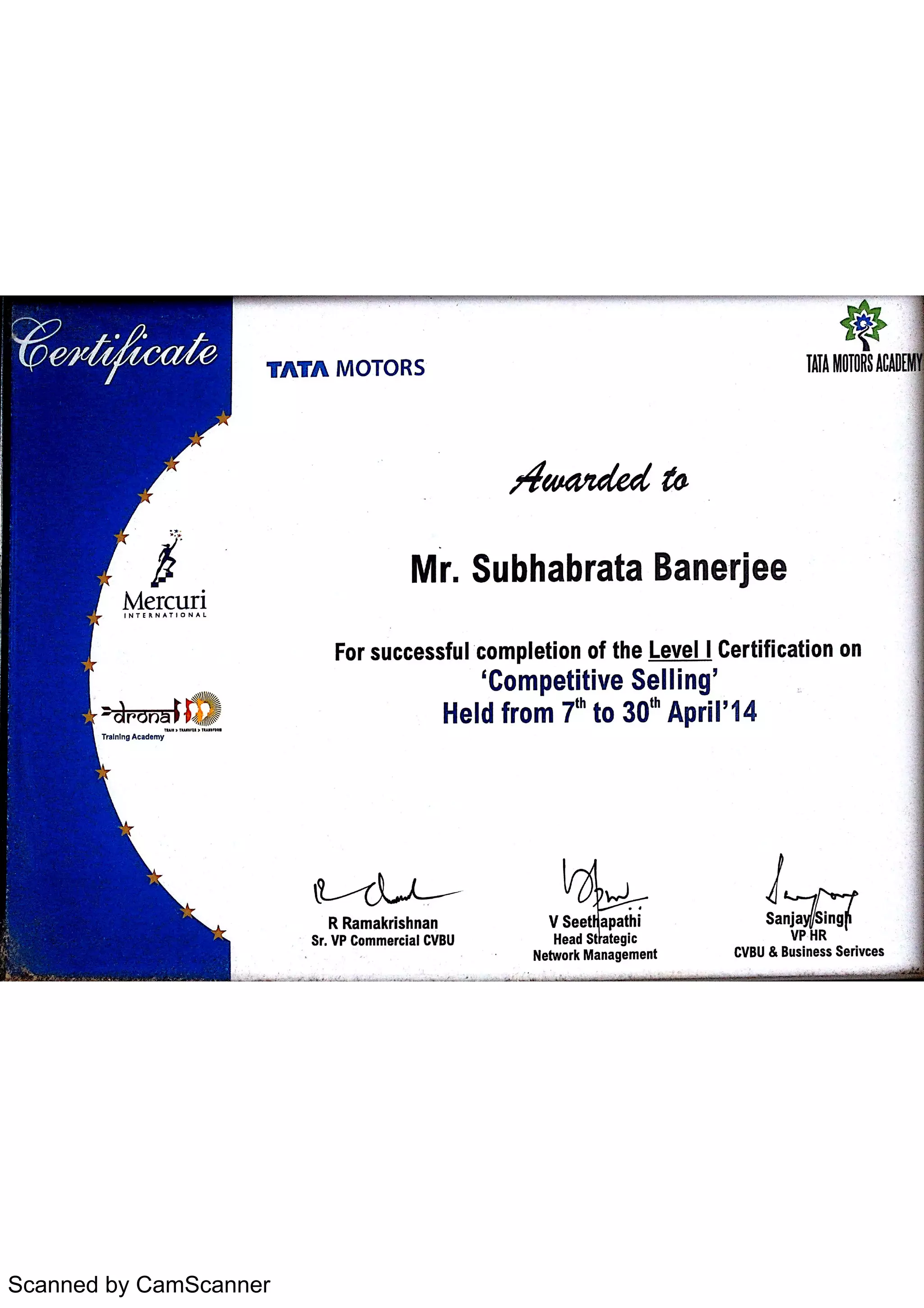 TML Certificate | PDF
