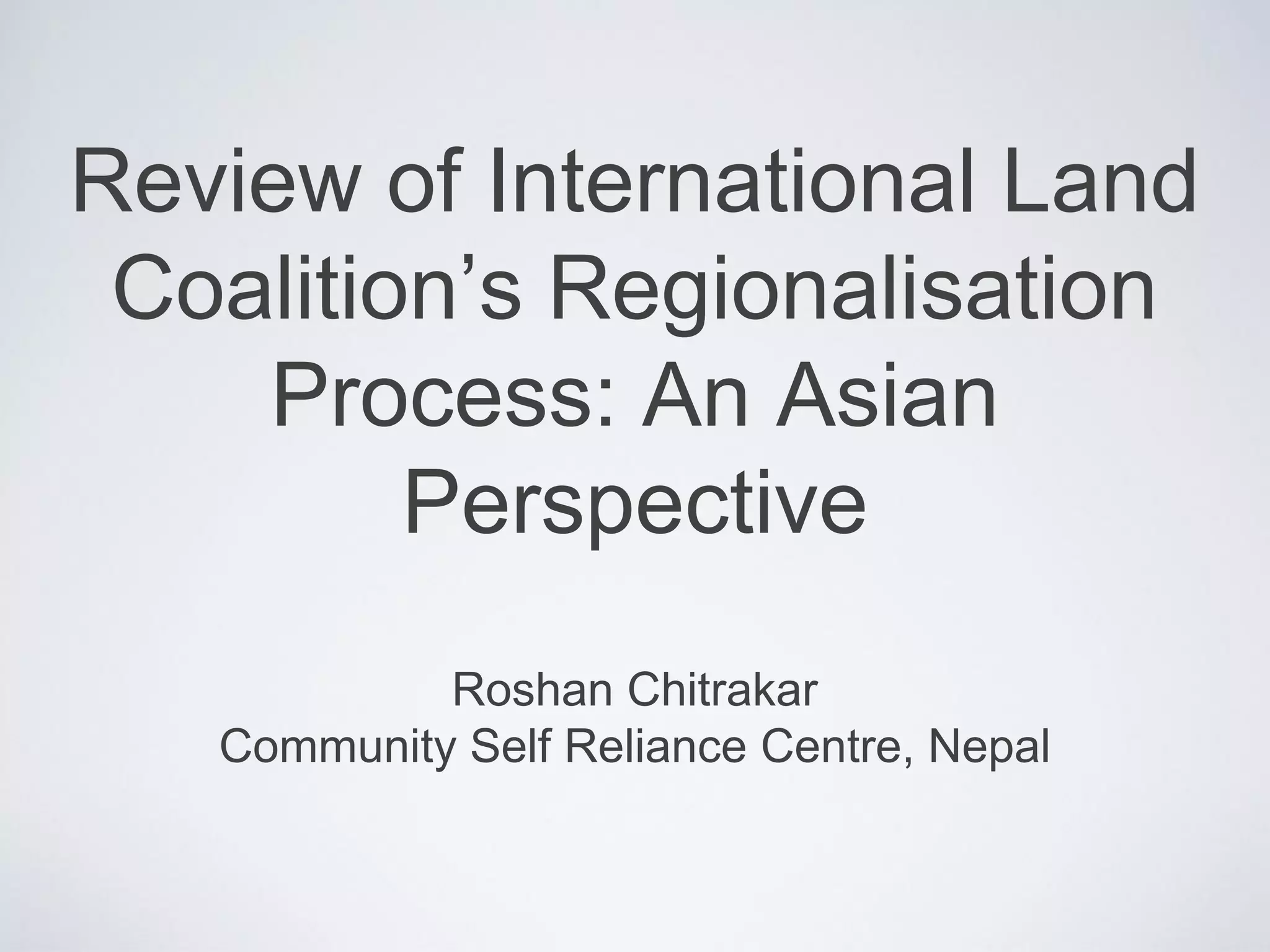 PPT of DRAFT Report on the Internal Review of the Regionalization ...