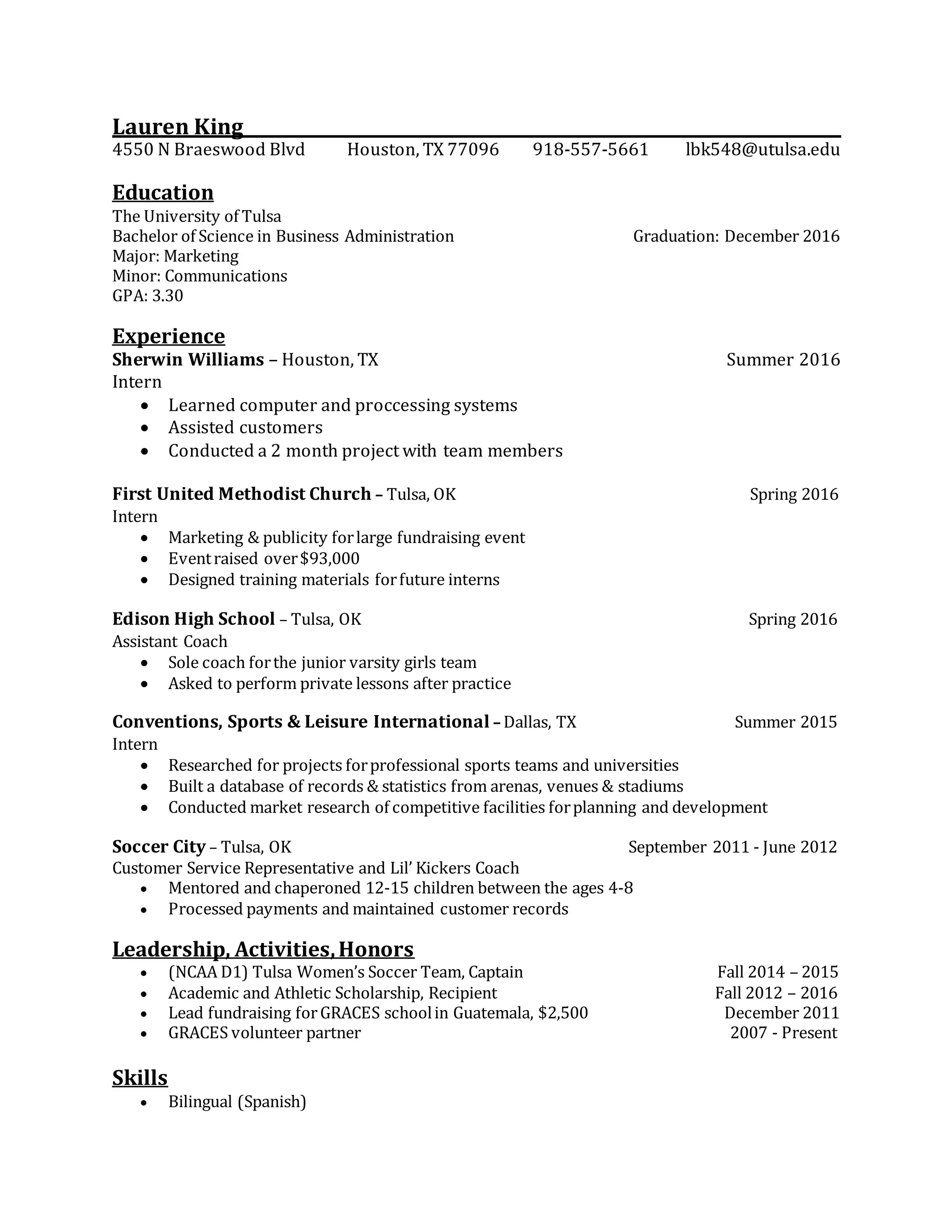 Lauren King Resume | DOCX