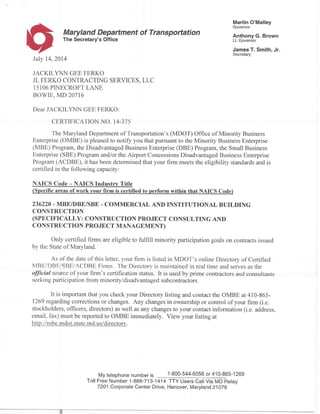 MBE Certificate | PDF