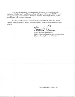 MBE Certificate | PDF