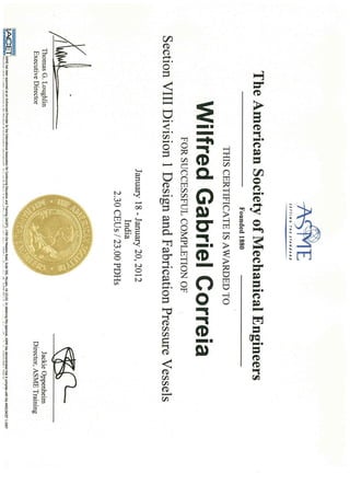 ASME Gold Stamp Certificate | PDF