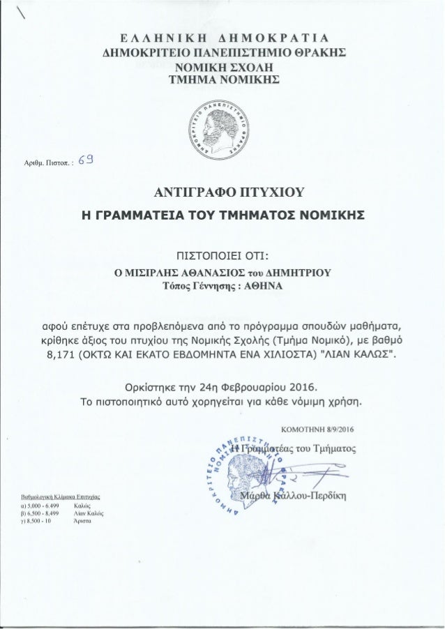 ΑΝΤΙΓΡΑΦΟ ΠΤΥΧΙΟΥ