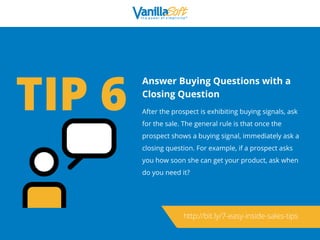 7 Easy Inside Sales Tips to Catapult your Closing Ratio | PPT