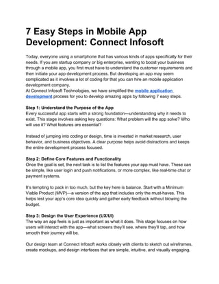 7 Easy Steps in Mobile App Development_ Connect Infosoft.docx