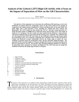 Aerodynamic Analysis of the Liebeck L2573 High-Lift Airfoil | PDF