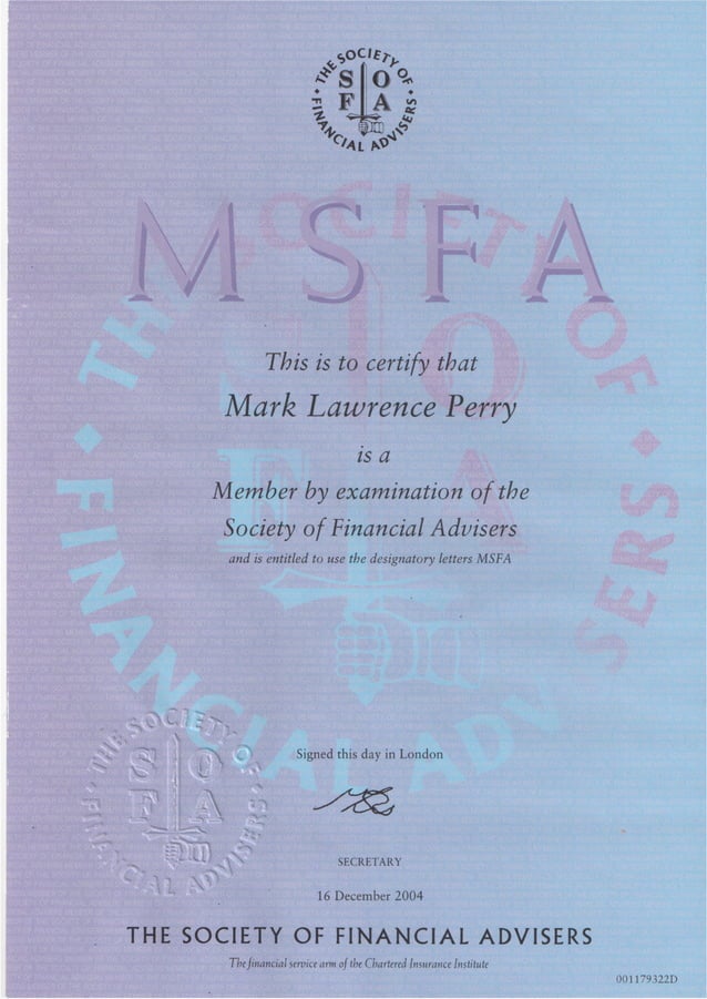 Society of Financial Adviser.MSFA. Mark Perry | PDF
