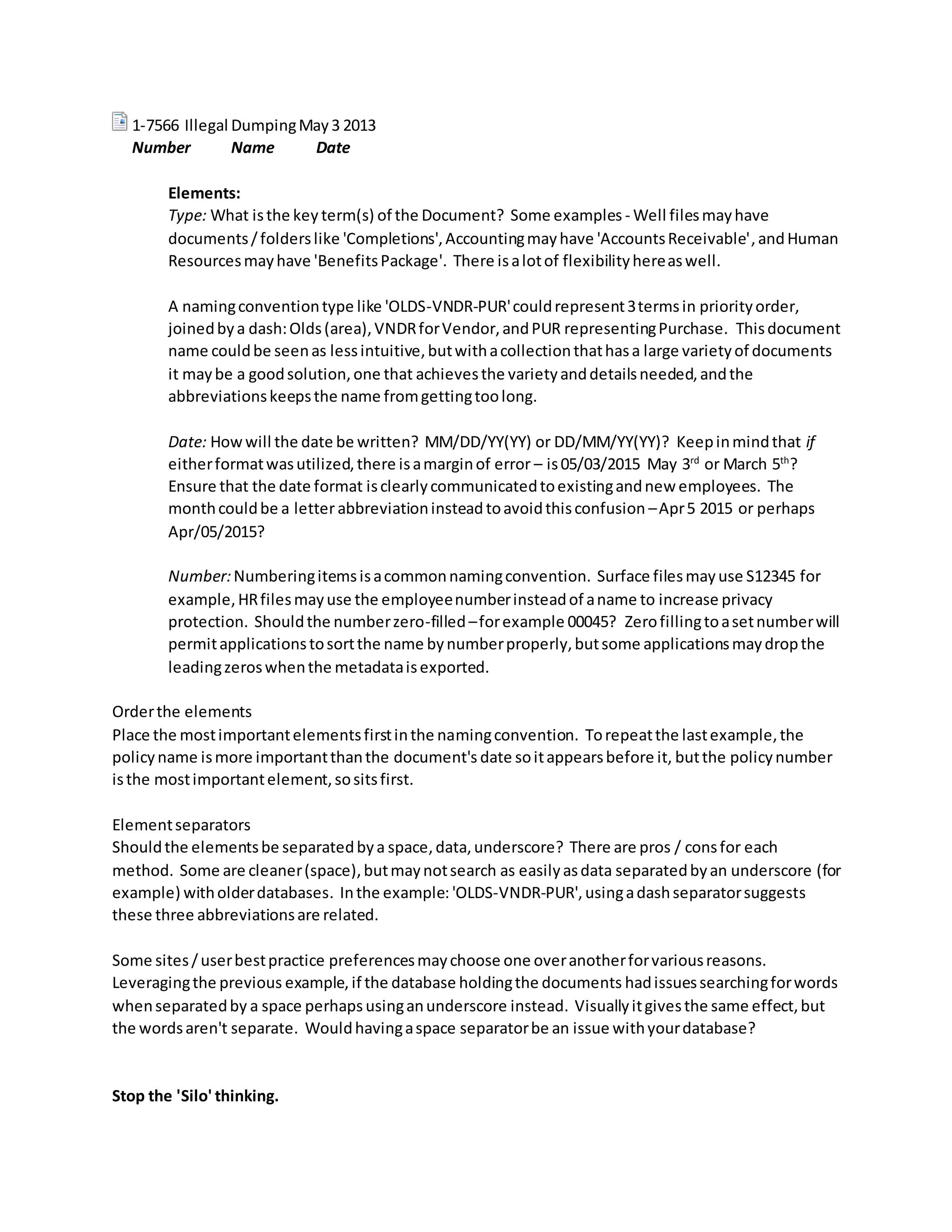 Folder Structure and Document Naming Convention Best Practices | DOCX
