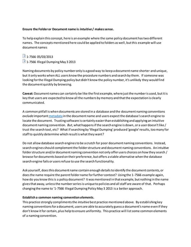 Folder Structure and Document Naming Convention Best Practices | DOCX | Search | Internet