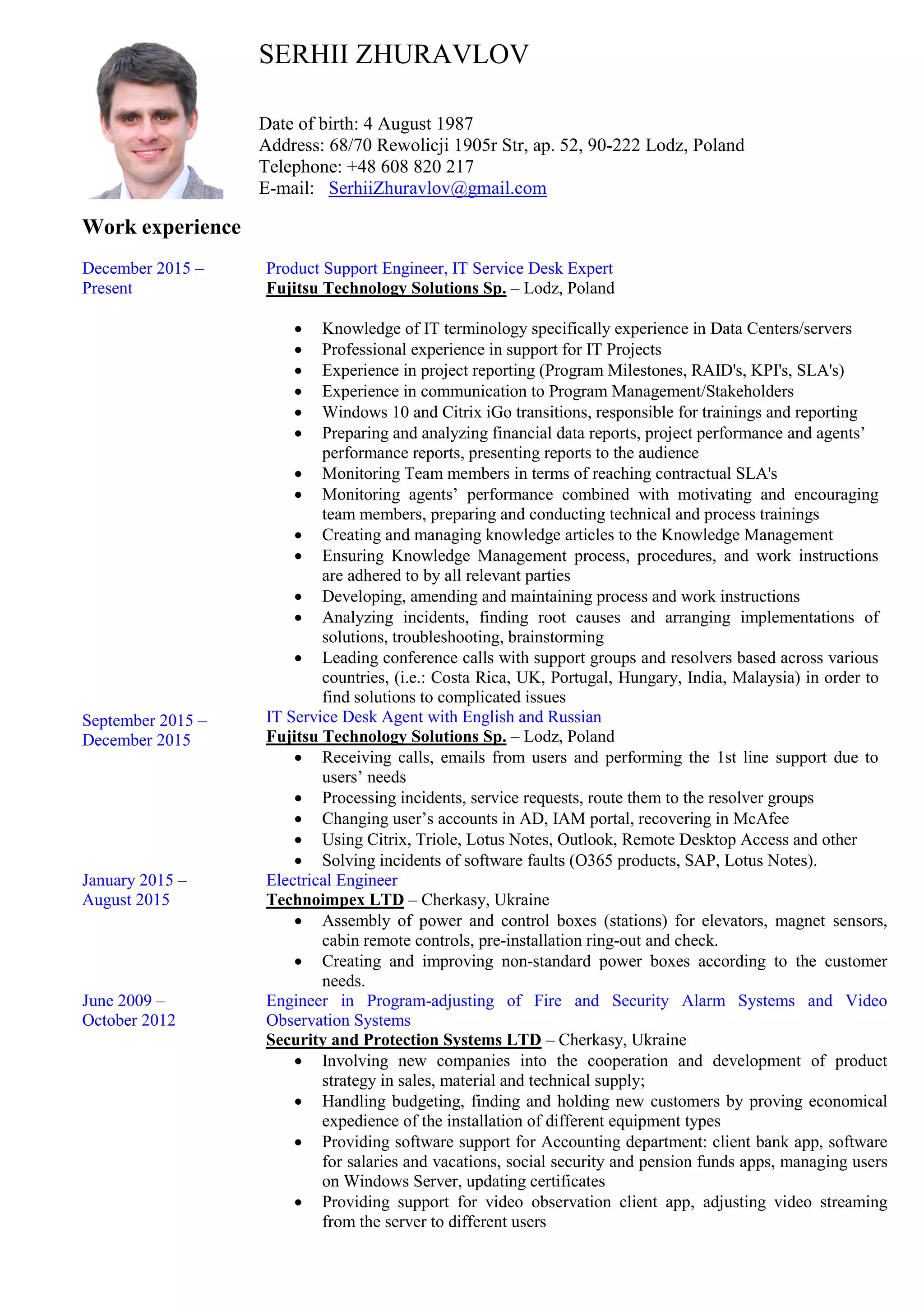 CV Serhii Zhuravlov | PDF