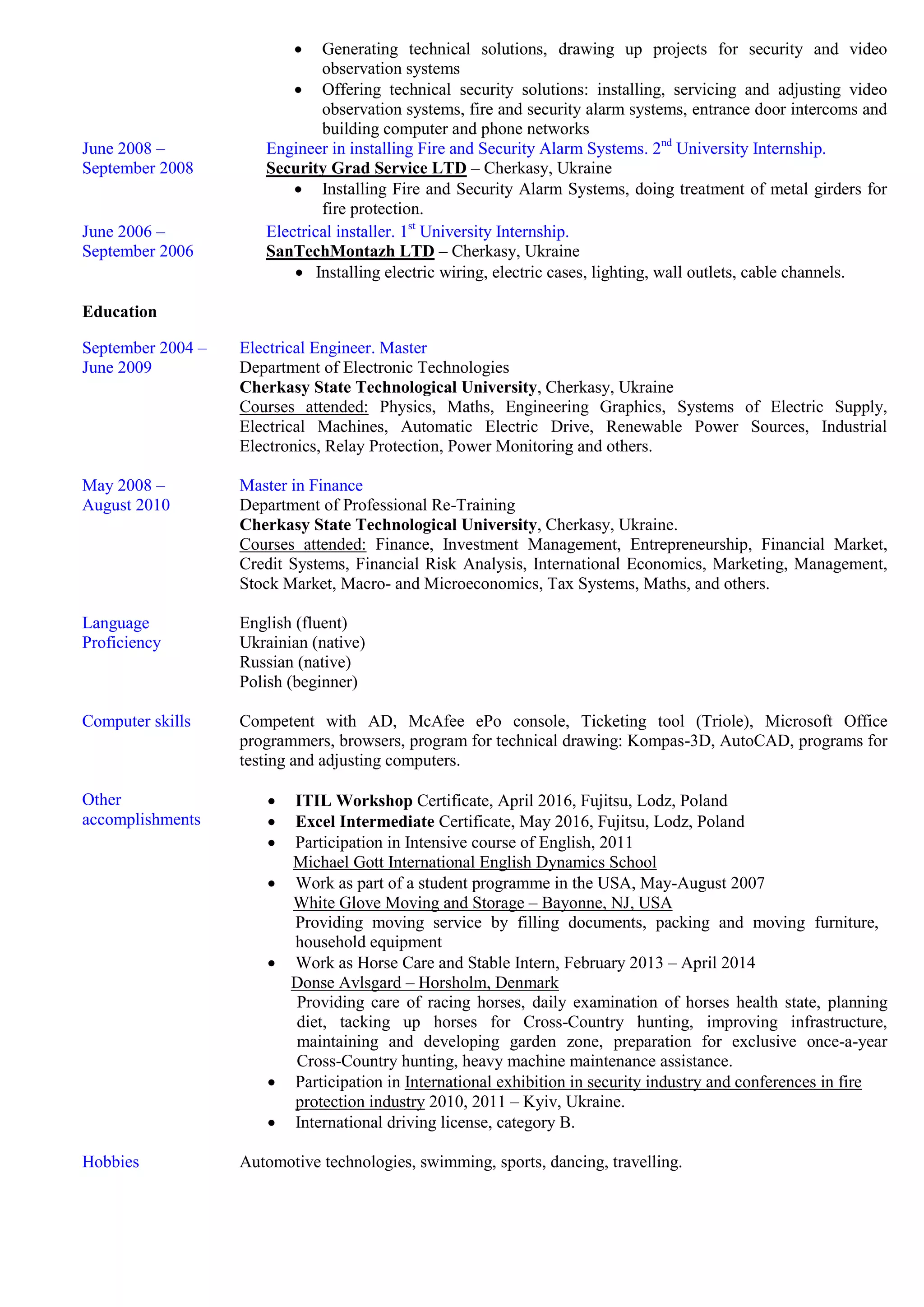 CV Serhii Zhuravlov | PDF