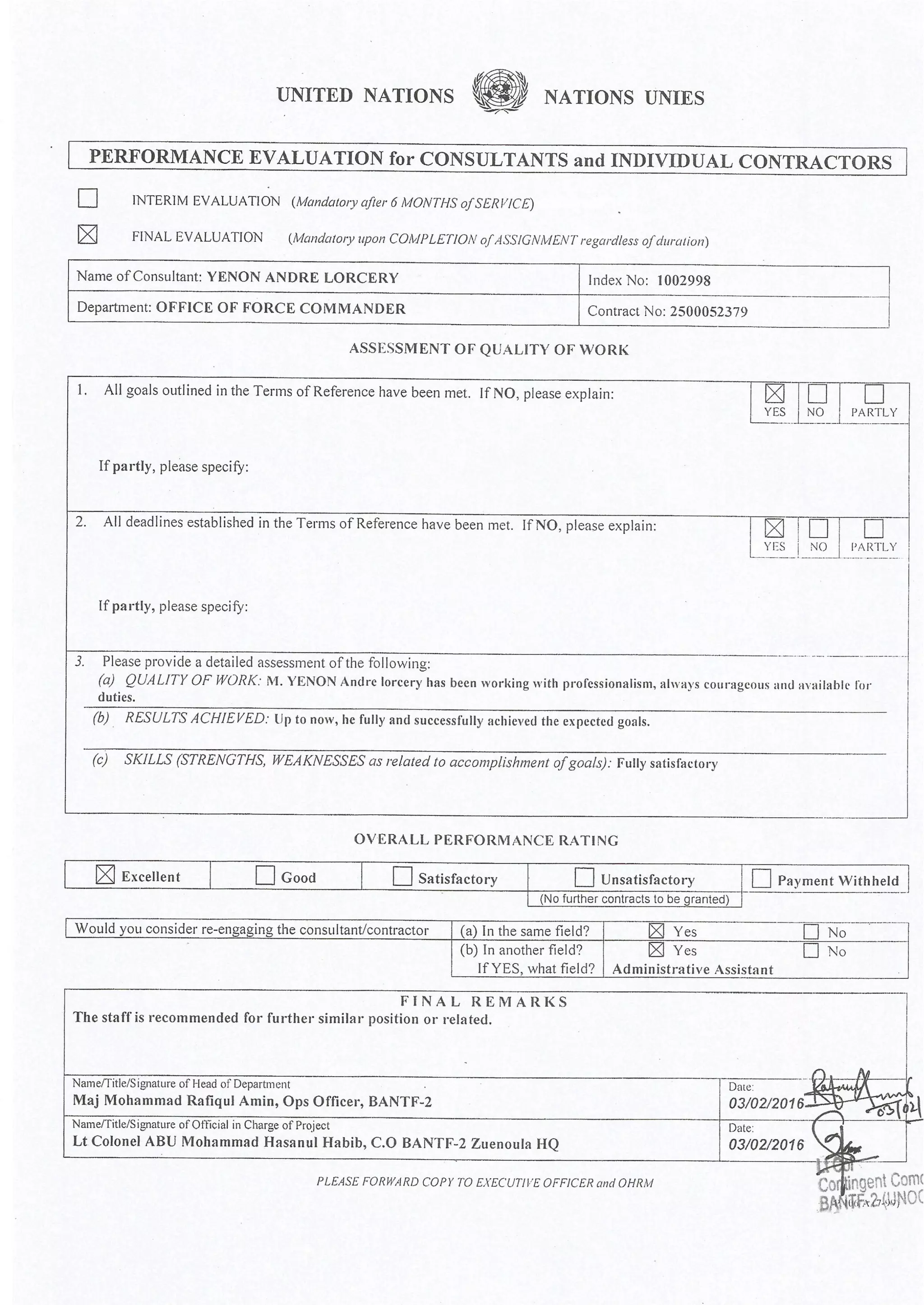 FICHE D'evaluation | PDF