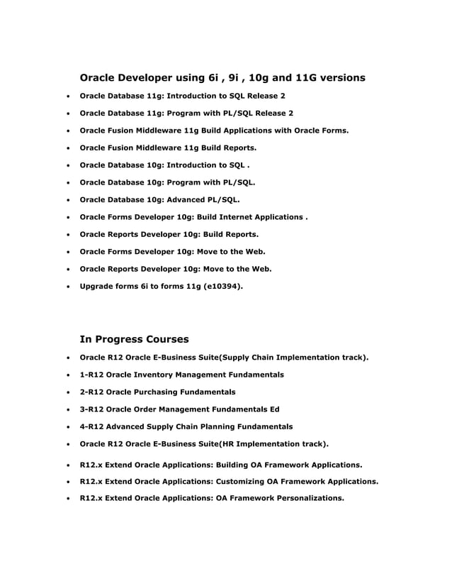 hossam ahmed salah CV | DOC | Databases | Computer Software and Applications