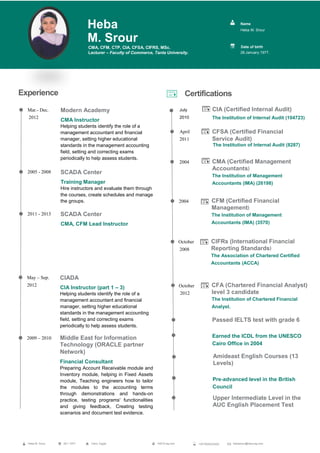 Dr. Heba Srour C.V 2016 | PDF