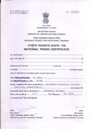 Govt Iti Certificate