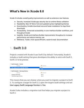 XCode8.0 | DOCX | Web Development | Internet