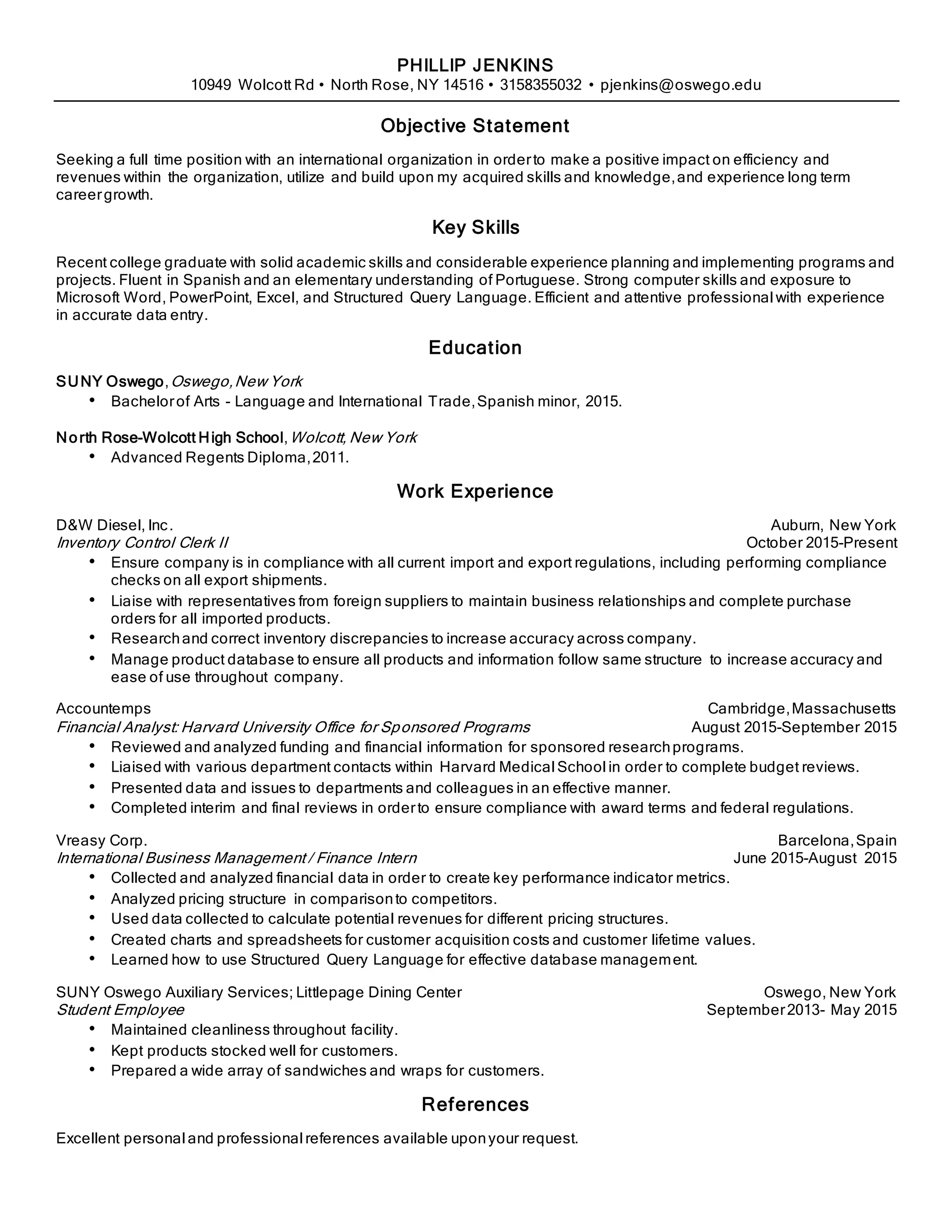 Phillip Jenkins Resume | PDF