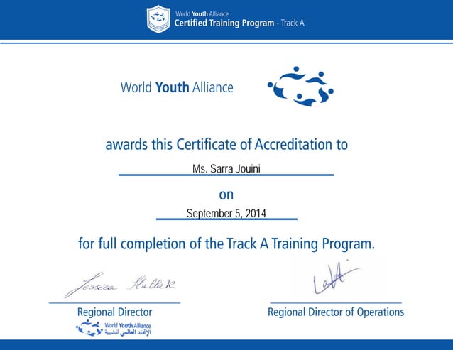 Track A Certificate Sarra Jouini | PPT
