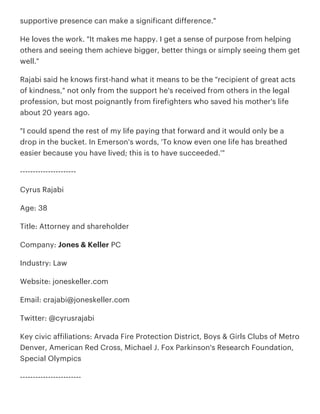 DBJ 40 under 40 winner Cyrus Rajabi - Denver Business Journal | PDF ...