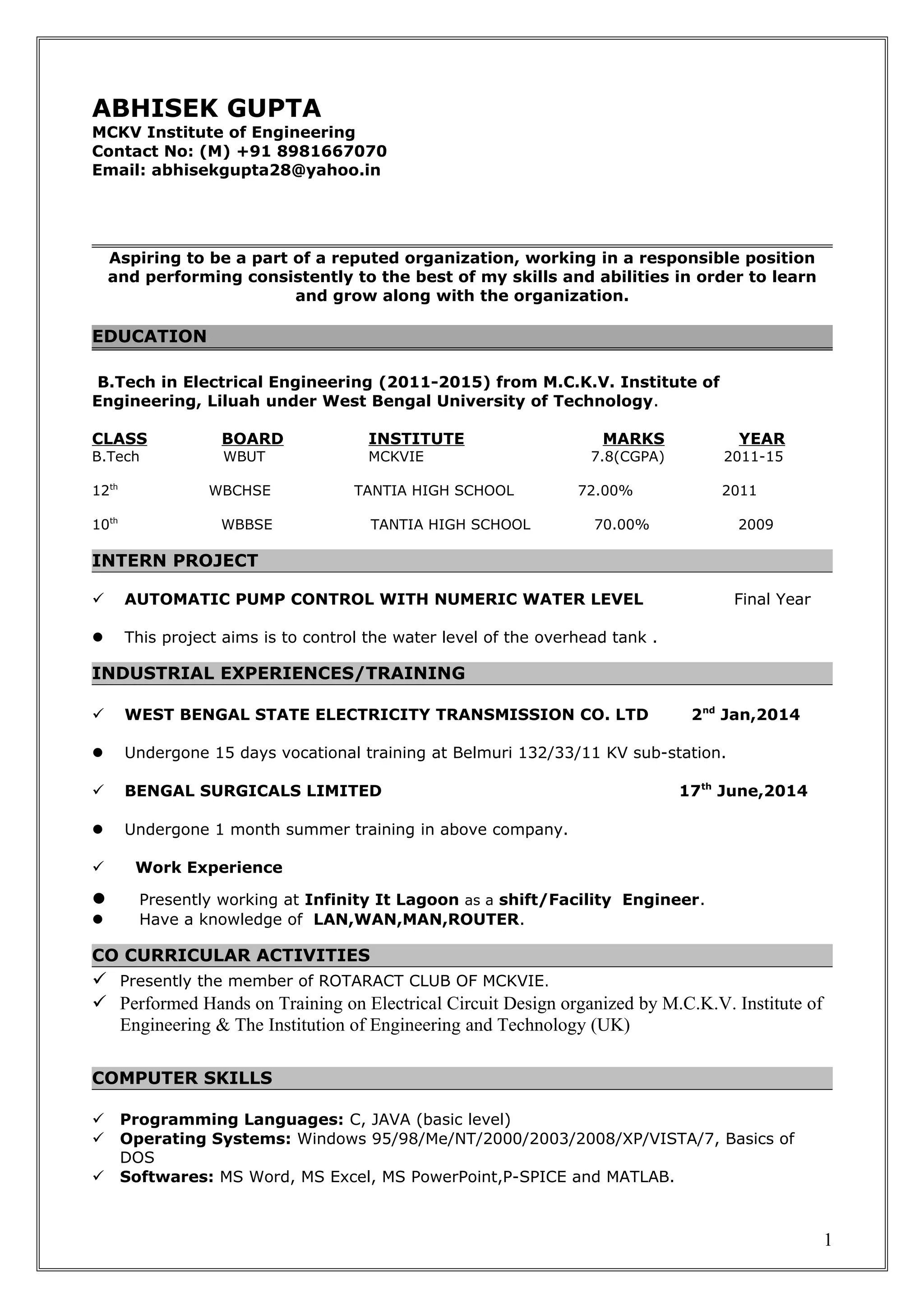 final cv Abhisek1.1 | PDF