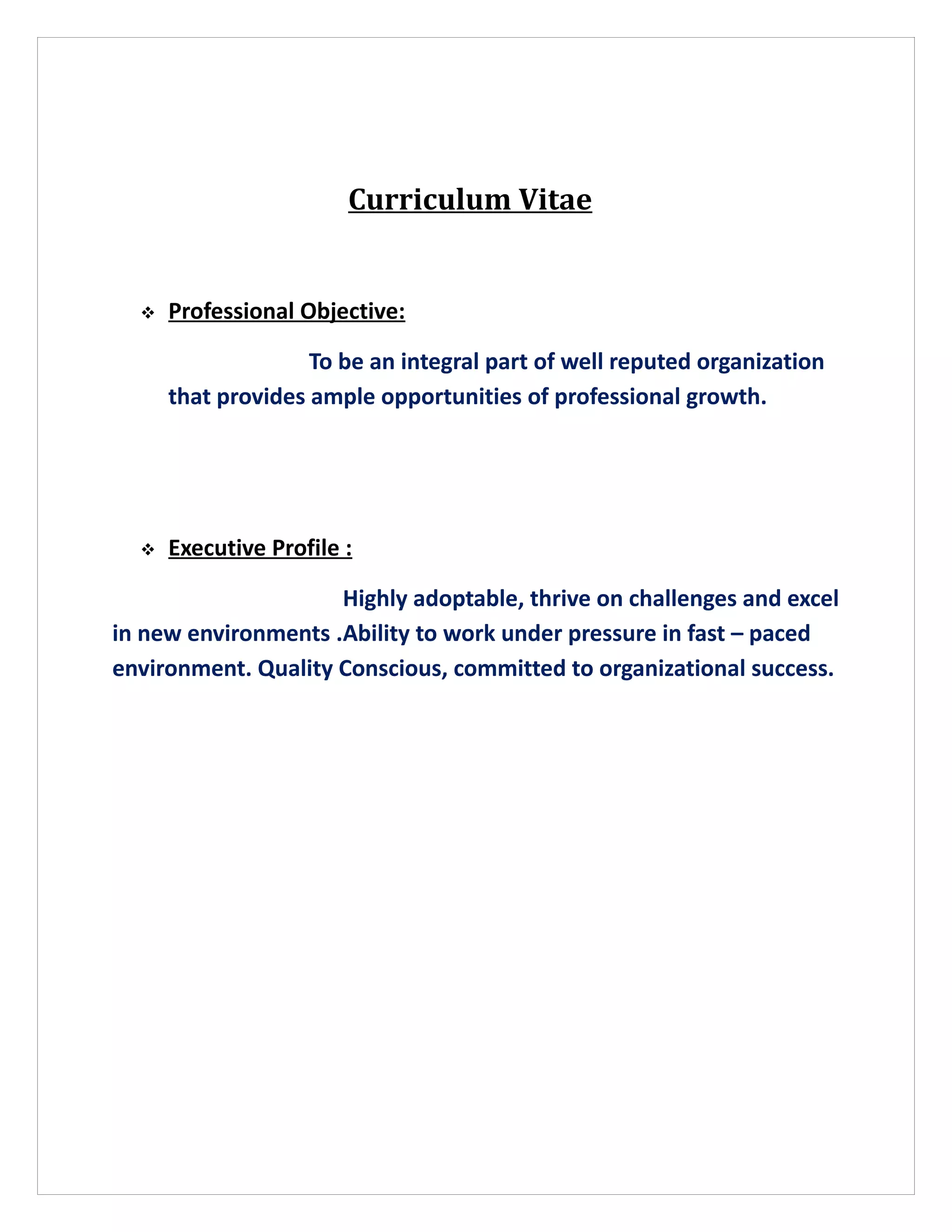 Curriculum Vitae of asma | PDF | Education