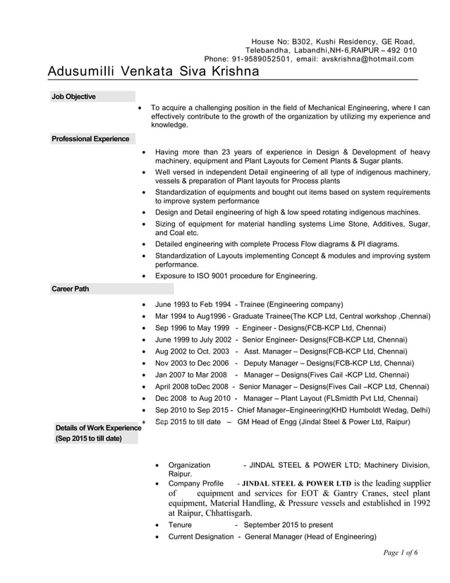 AVS Krishna Resume | PDF