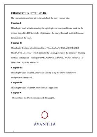 PROJECT - TRAINING AND DEVELOPMENT | PDF