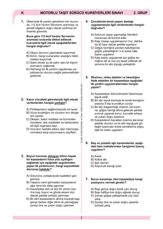 7 ekim 2017 ehliyet sınav soruları | PDF