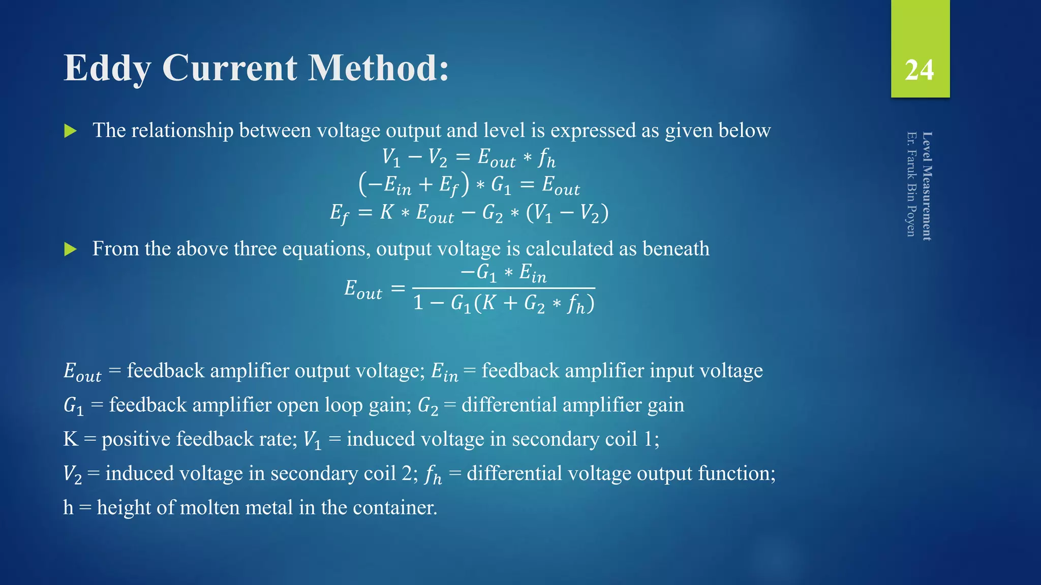 Electronic Measurement - Level Measurement | PPT
