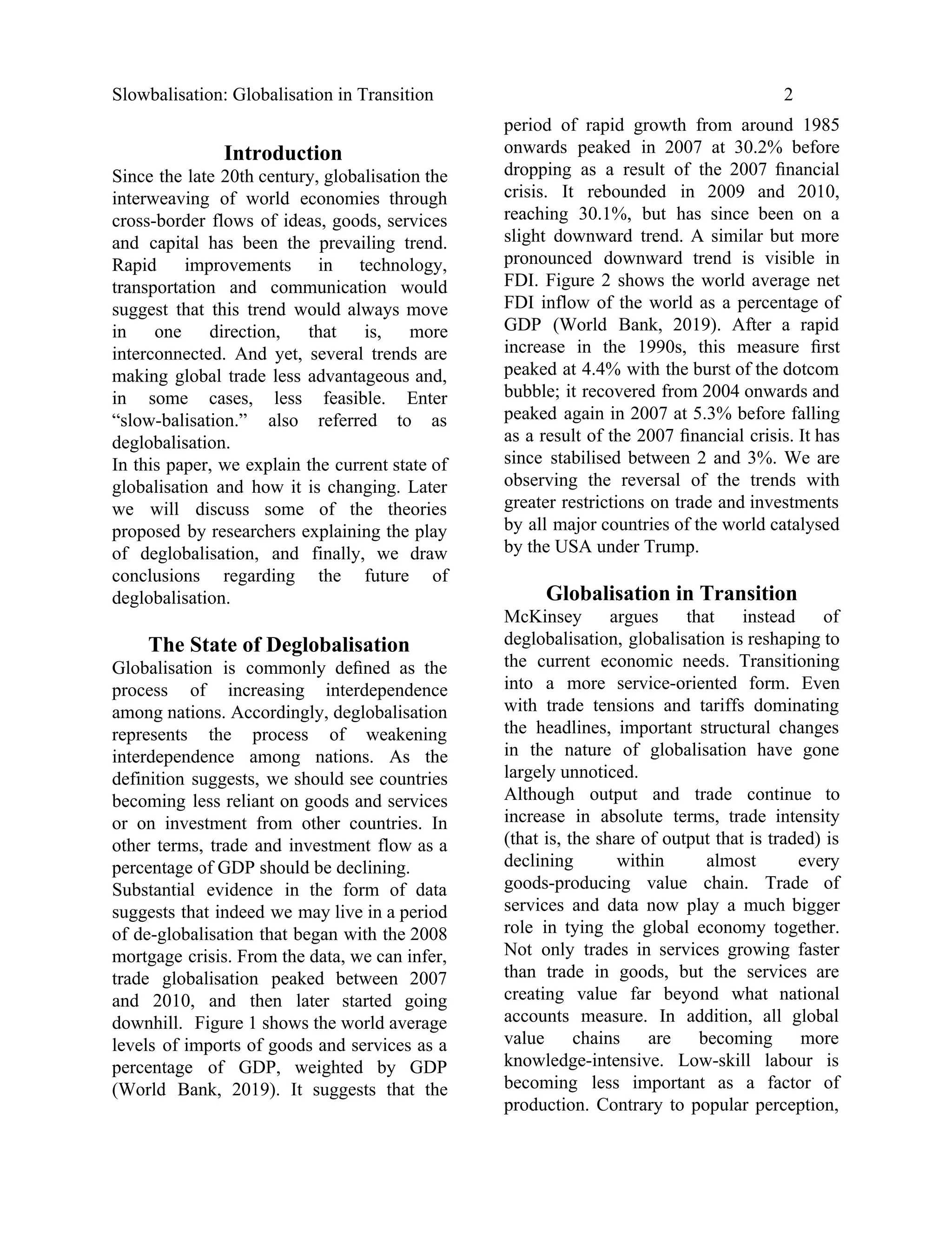 Slowbalisation: Globalisation in Transition | PDF