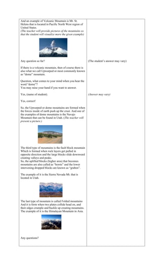 Mountains lesson plan for grade 10 daidh | PDF