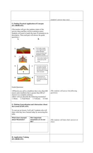 Mountains lesson plan for grade 10 daidh | DOCX