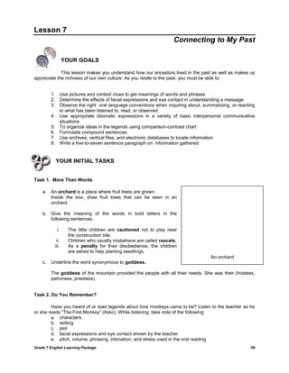 Grade 7 Learning Module in English (Quarter 1 to 2) | PDF