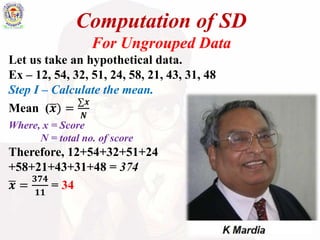 Standard Deviation (Meaning, Characteristics and Calculation) | PPSX