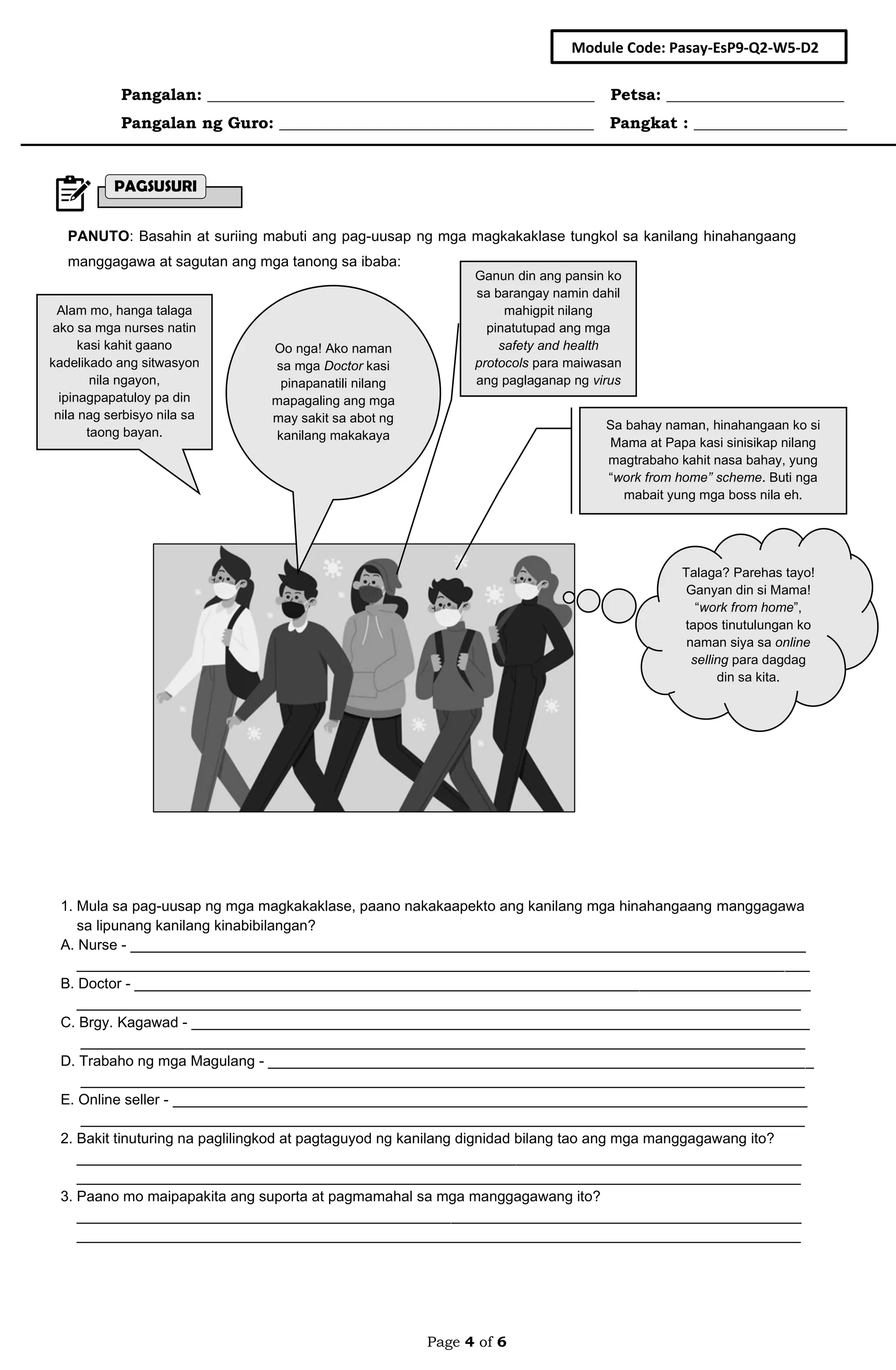 7 ESP 9 - Quarter 2 values education module | PDF