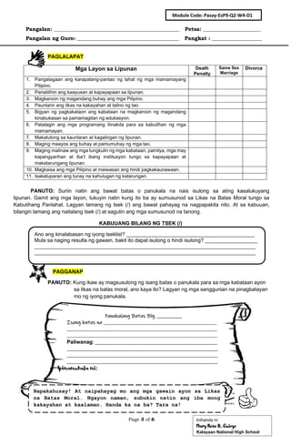 7 ESP 9-Week 4.pdf values education module | PDF