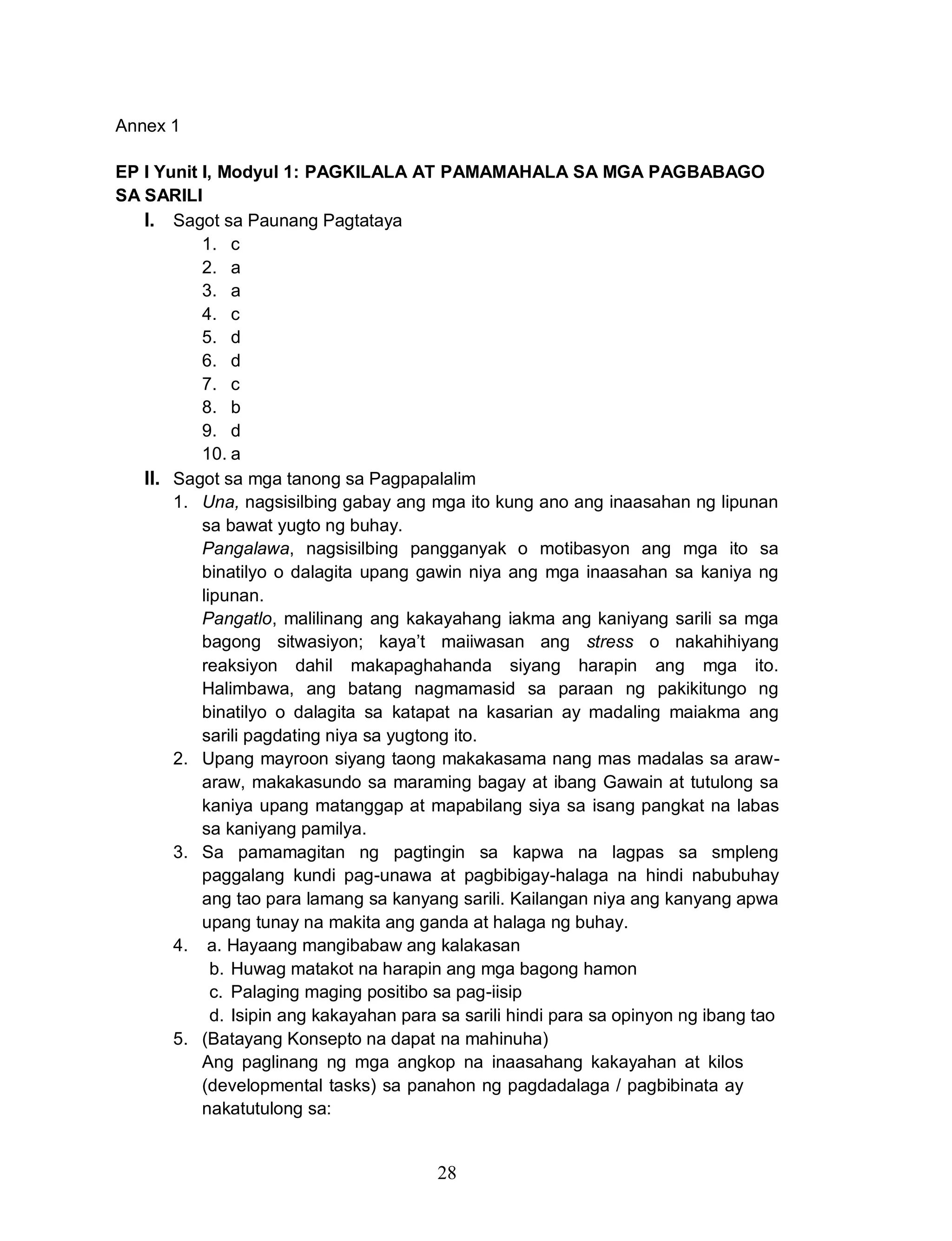 Grade 7 Learning Module in Edukasyon sa Pagpapakatao (Quarter 1 to 4) | PDF