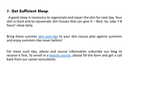 7 essential summer skin care tips to follow | PPTX
