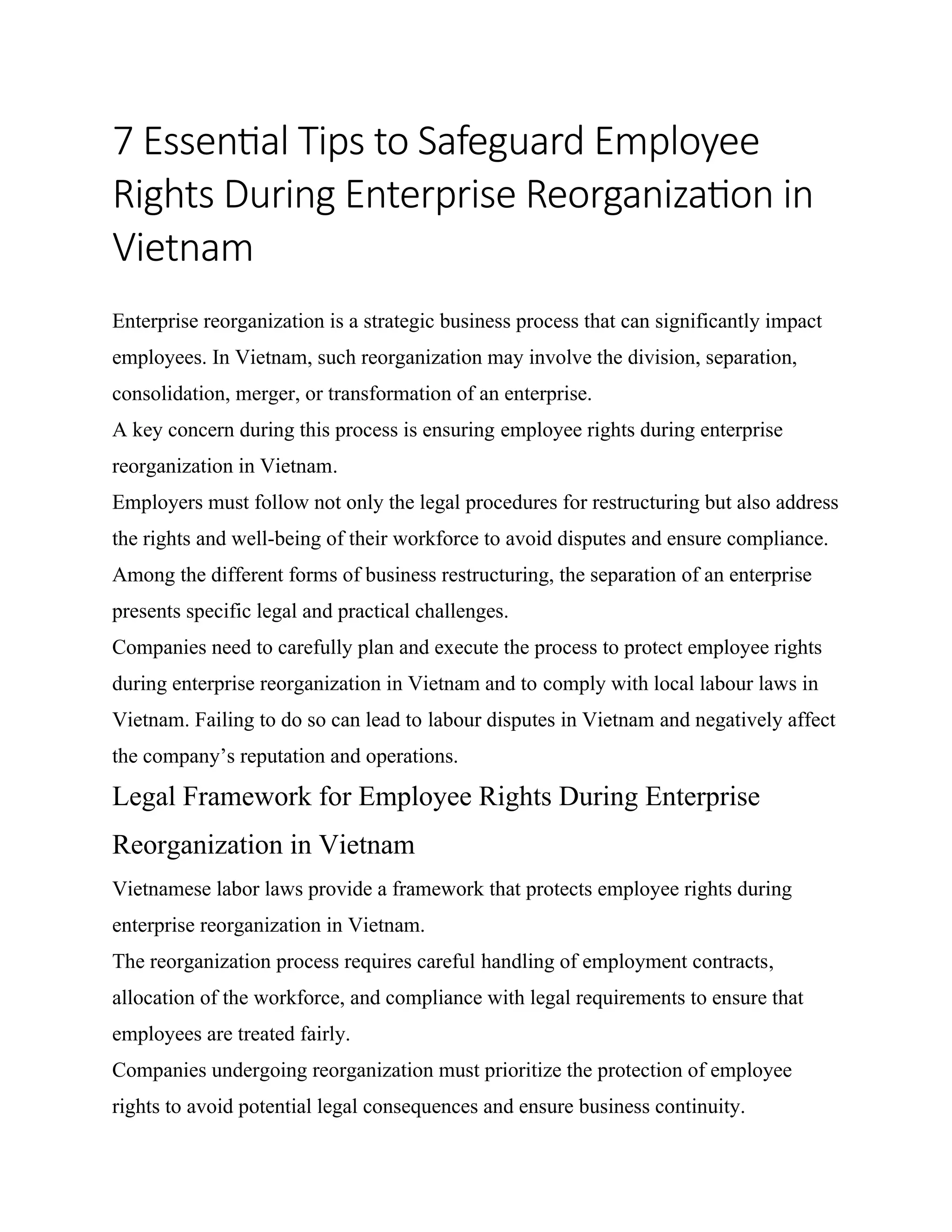 7 Essential Tips to Safeguard Employee Rights During Enterprise ...