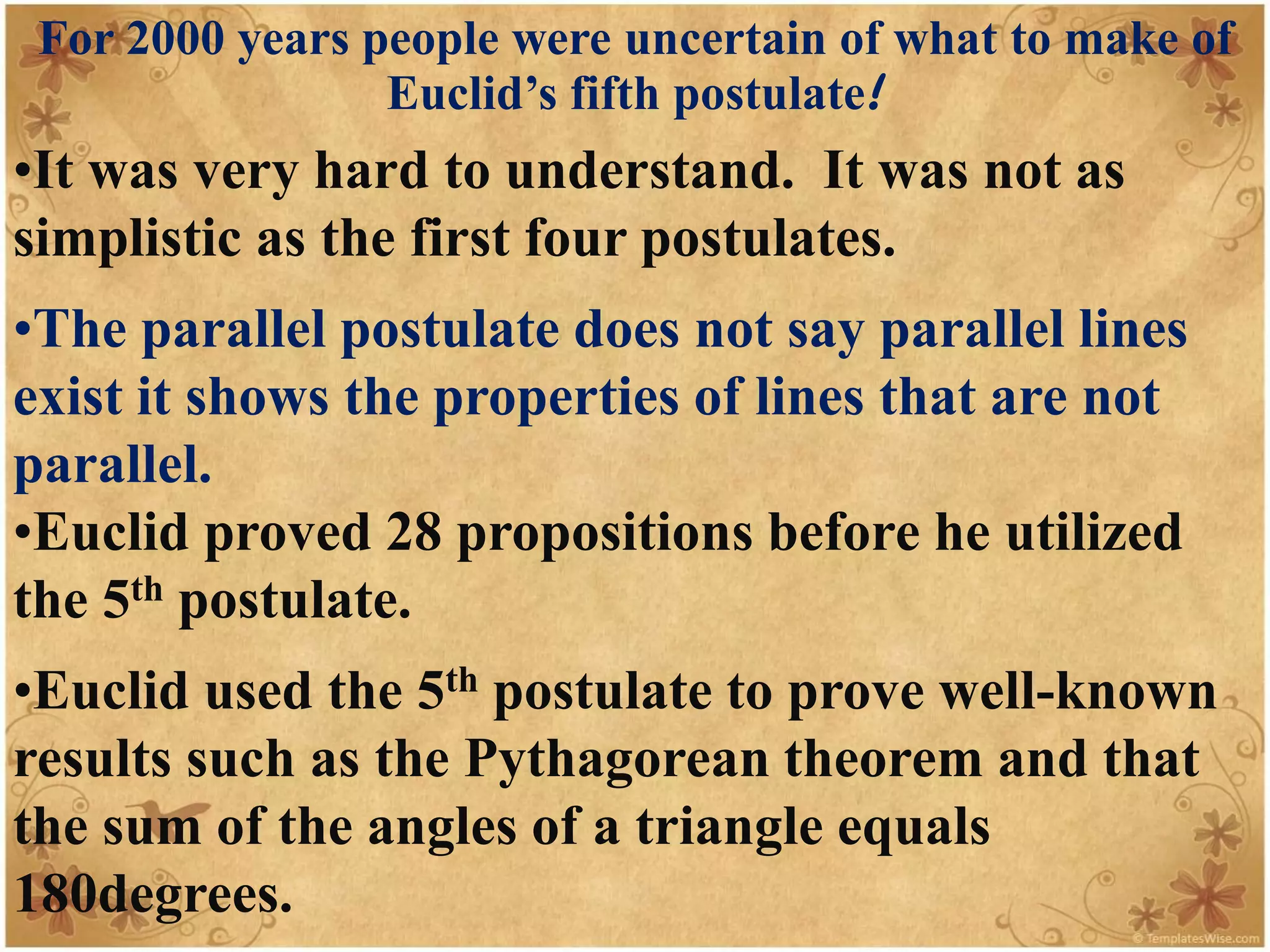 7 euclidean&non euclidean geometry | PPTX | Geography | Science