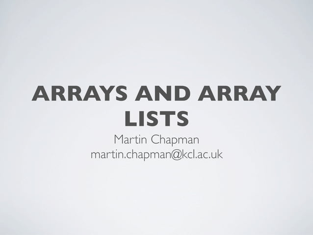 Programming In Java Arrays And Array Lists Pdf Programming Languages Computing