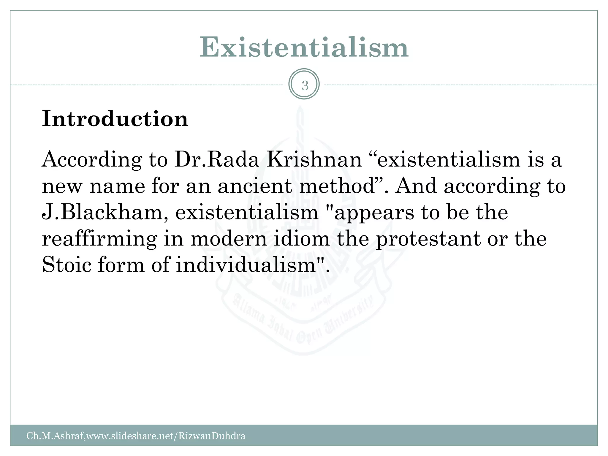 EXISTENTIALISM in Philosophy of Education | PDF
