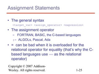 7 expressions and assignment statements | PPT
