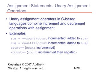 7 expressions and assignment statements | PPT