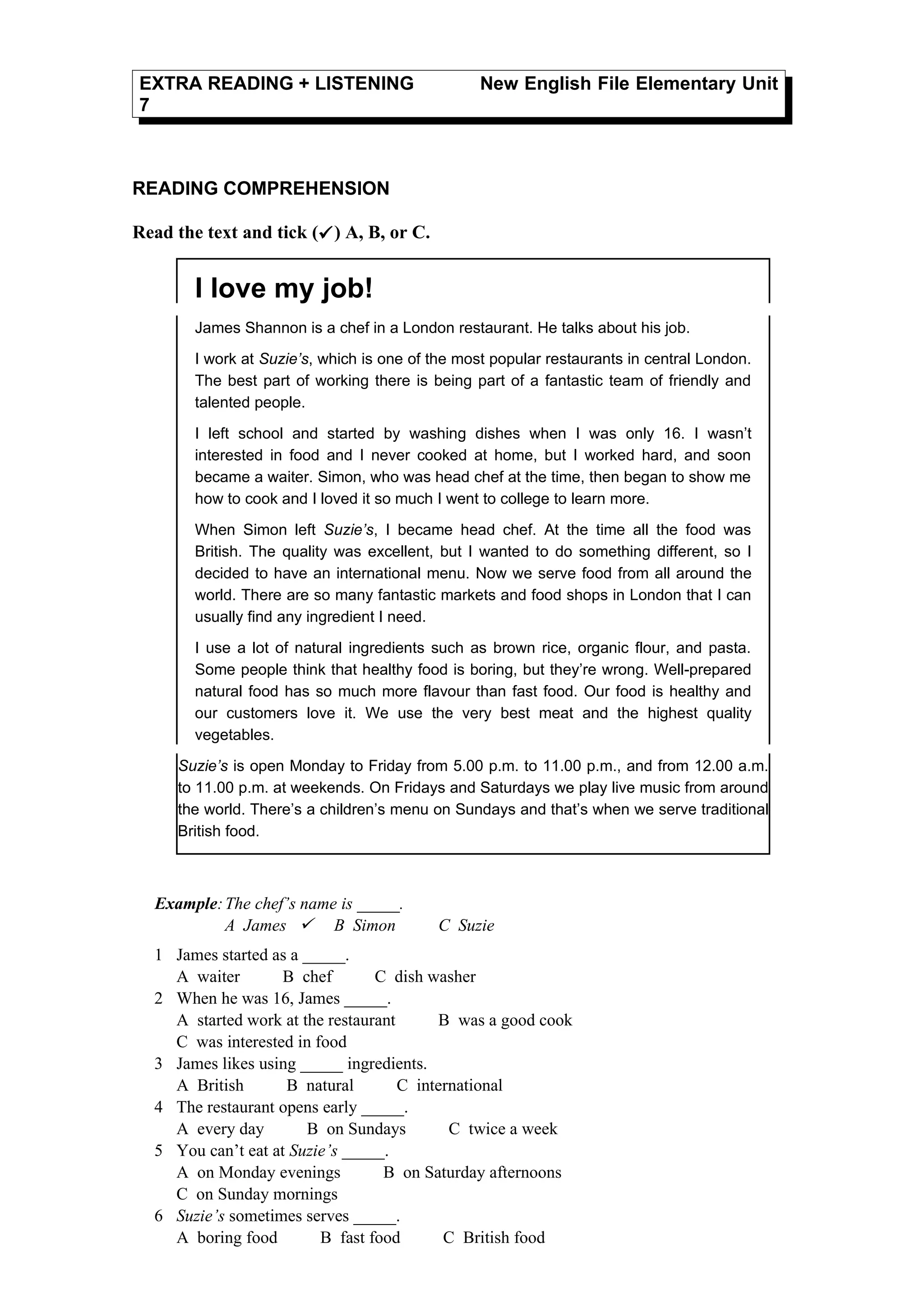 7 extra reading & listening | DOC