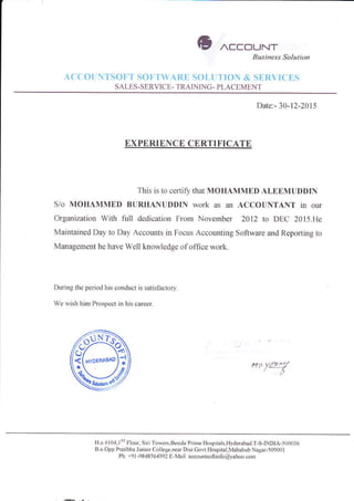 EXPERIENCE ACCOUNTANT | PDF