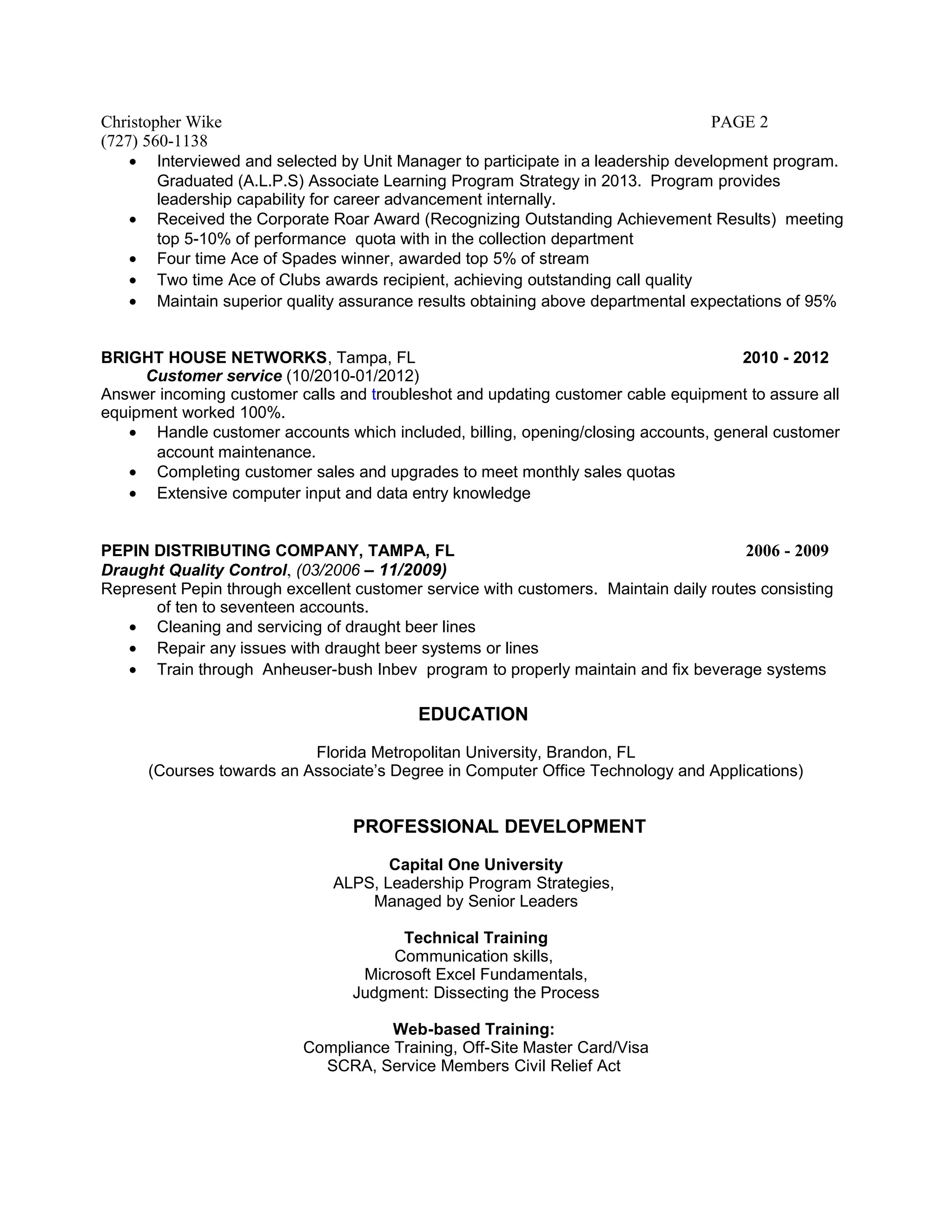 Chris Wike resume | DOC
