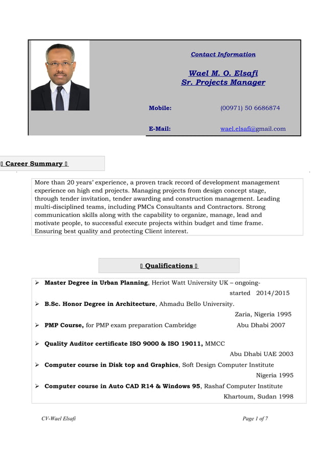 Wael CV Latest1 | PDF