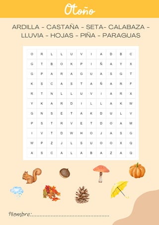 Sopa de letras otoño | PDF